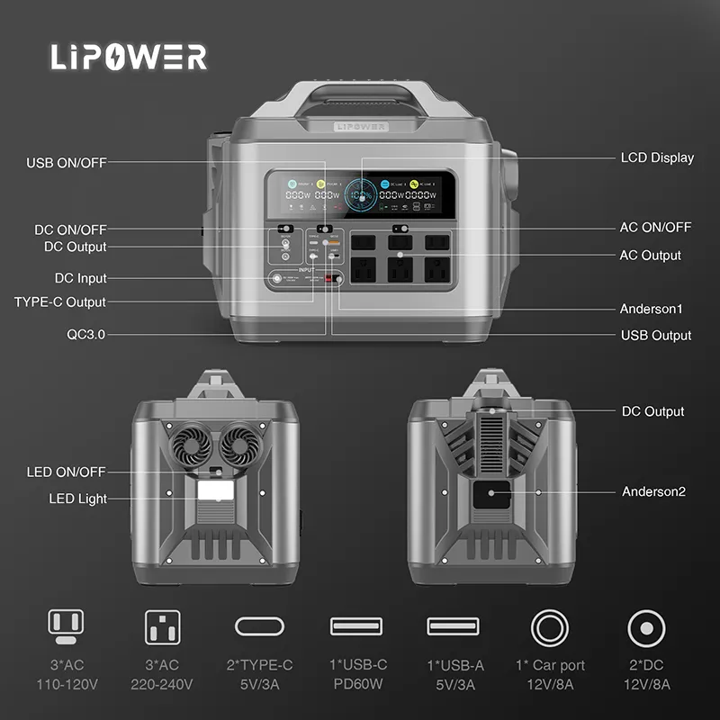 1200W solar generator portable power station - M1200L-S